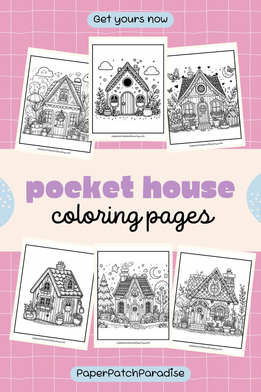 Pocket House Coloring Pages Printable Cute Tiny House Coloring Sheets ...