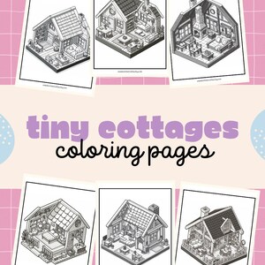 Tiny Cottages Coloring Pages Printable Cute Pocket House Coloring ...