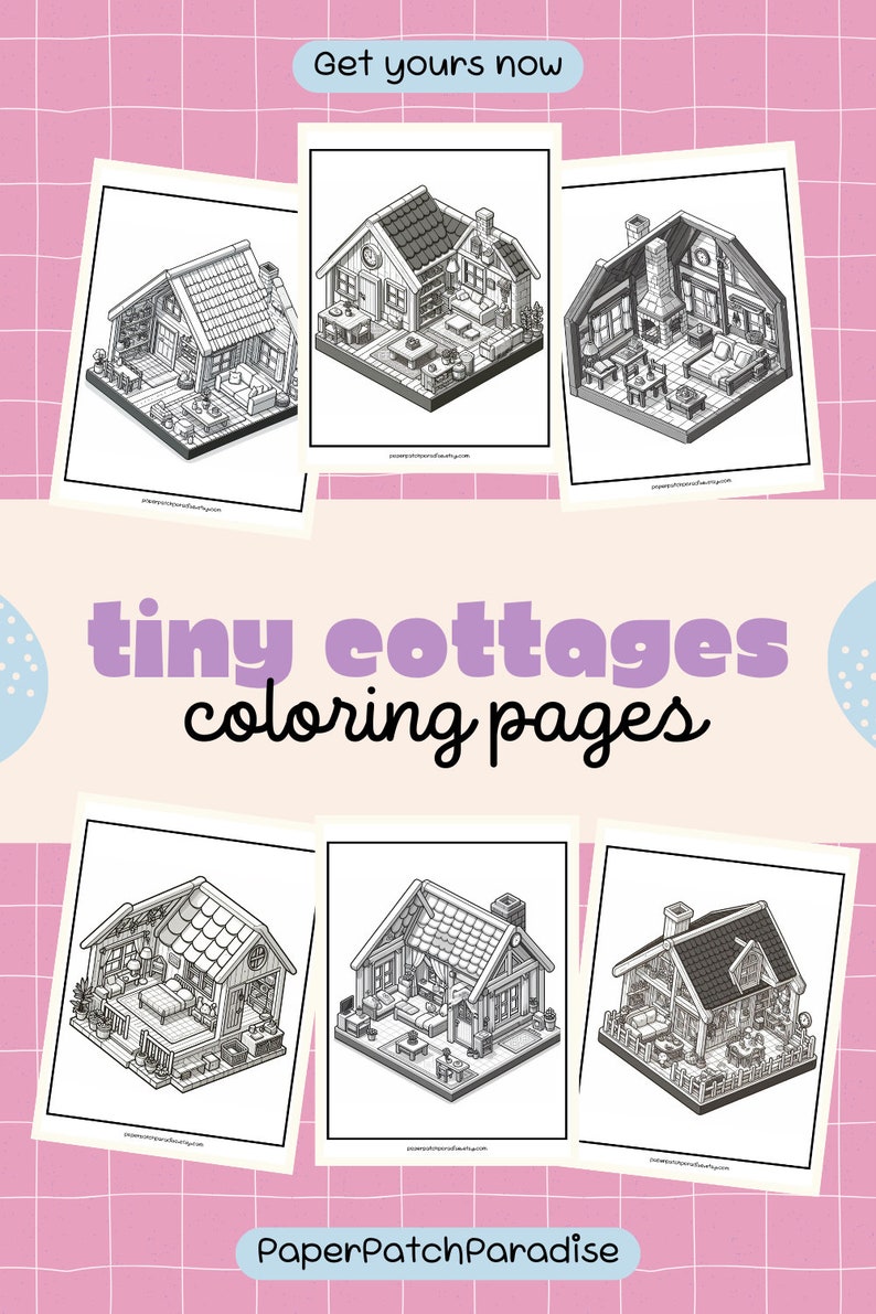 Tiny Cottages Coloring Pages Printable Cute Pocket House Coloring ...