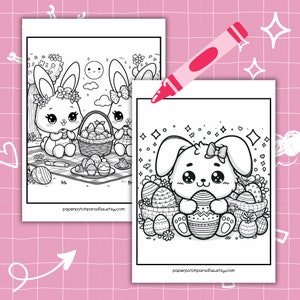 Kawaii Easter Coloring Pages Printable Easter Cute Bunny Coloring ...