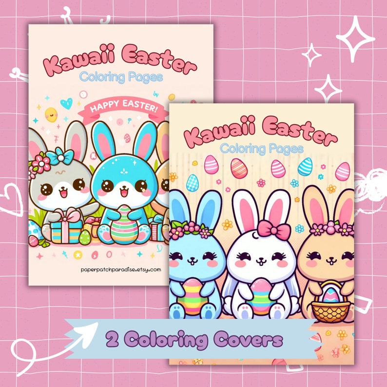 Kawaii Easter Coloring Pages Printable Easter Cute Bunny Coloring ...