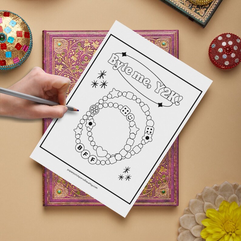 Bold and Easy Y2K Coloring Pages Printable Cute 2000s Fashion Coloring ...