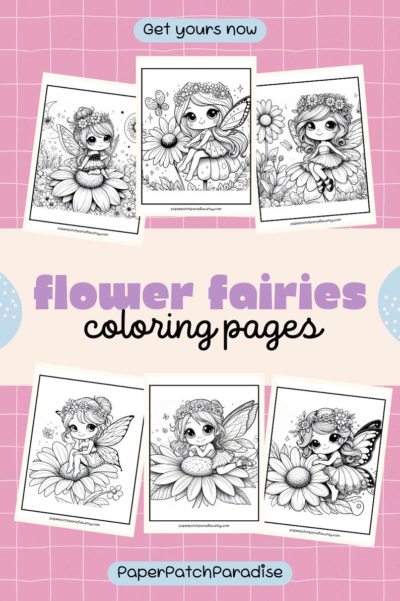 Flower Fairy Coloring Pages Printable Kawaii Fairy Coloring Sheets ...