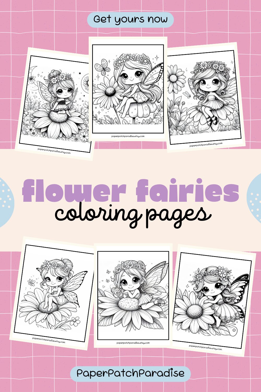 Flower Fairy Coloring Pages Printable Kawaii Fairy Coloring Sheets ...