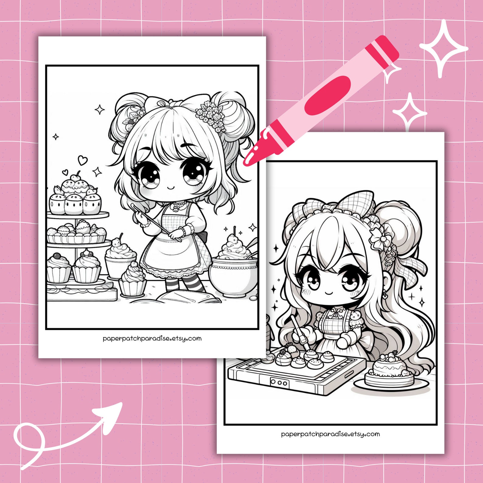 Kawaii Girl Coloring Pages Printable Cute Cozy Scenes Coloring Sheets ...