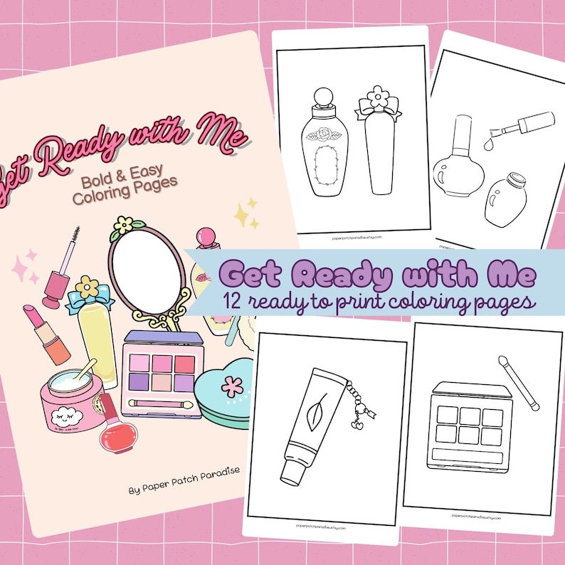 Bold and Easy Cosmetics Coloring Pages Printable Cute Make up Coloring ...