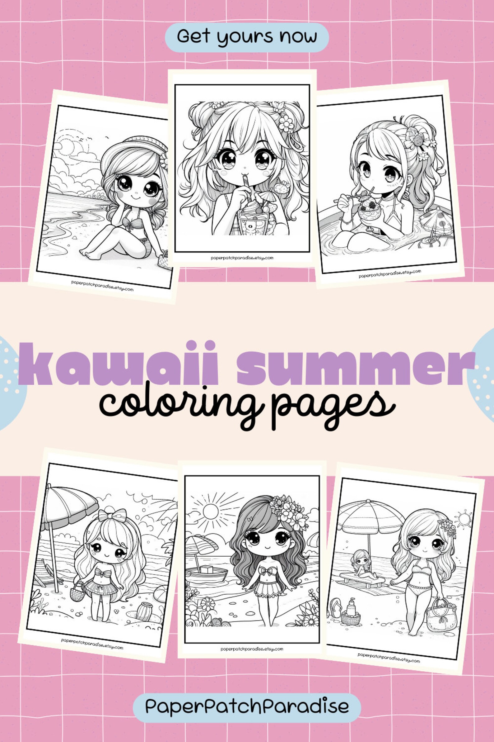 Summer Coloring Pages Printable Cute Girl Coloring Sheets Instant ...