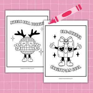 Bold and Easy Retro Christmas Coloring Pages Printable Cute Holiday ...