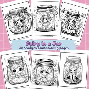 Fairy Lantern Coloring Pages Printable Kawaii Life in a Jar Coloring ...