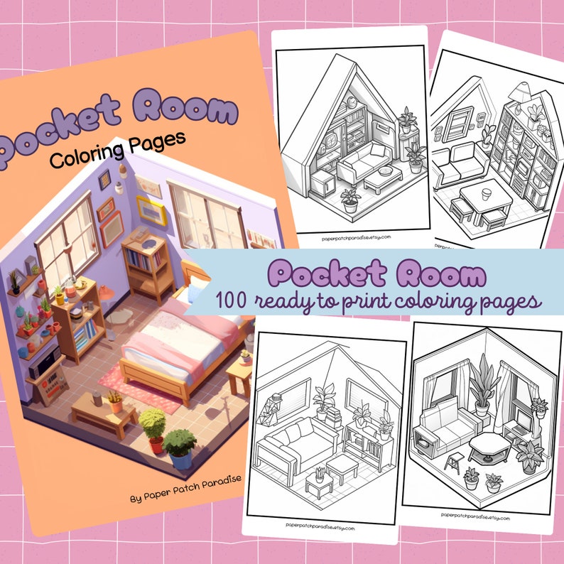 Pocket Room Coloring Pages Printable Isometric Tiny House Coloring ...