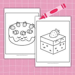 Bold and Easy Food and Drink Coloring Pages Printable Kawaii Sweets ...