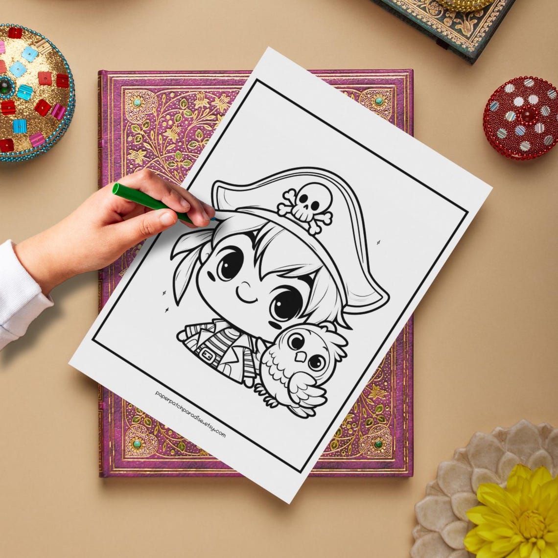 Pirate Coloring Pages Printable Kawaii Pirate Boy Coloring Sheet ...
