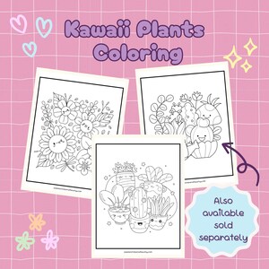 Kawaii Cacti Coloring Pages Printable Cute Plants Coloring Sheets ...