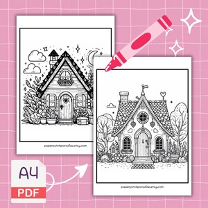 Pocket House Coloring Pages Printable Cute Tiny House Coloring Sheets ...