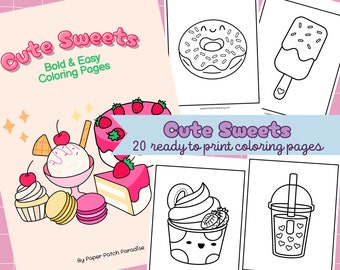 Bold and Easy Fast Food Coloring Pages Printable Kawaii Food and Drinks ...