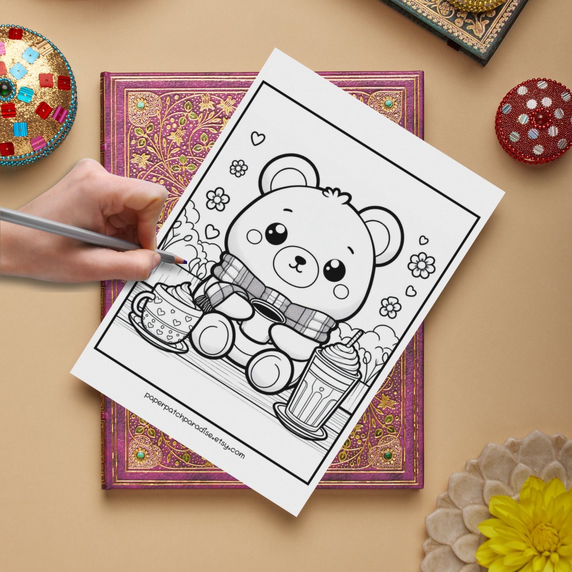 Kawaii Bear Coloring Pages Printable Cute Bear Coloring Sheets Animals ...