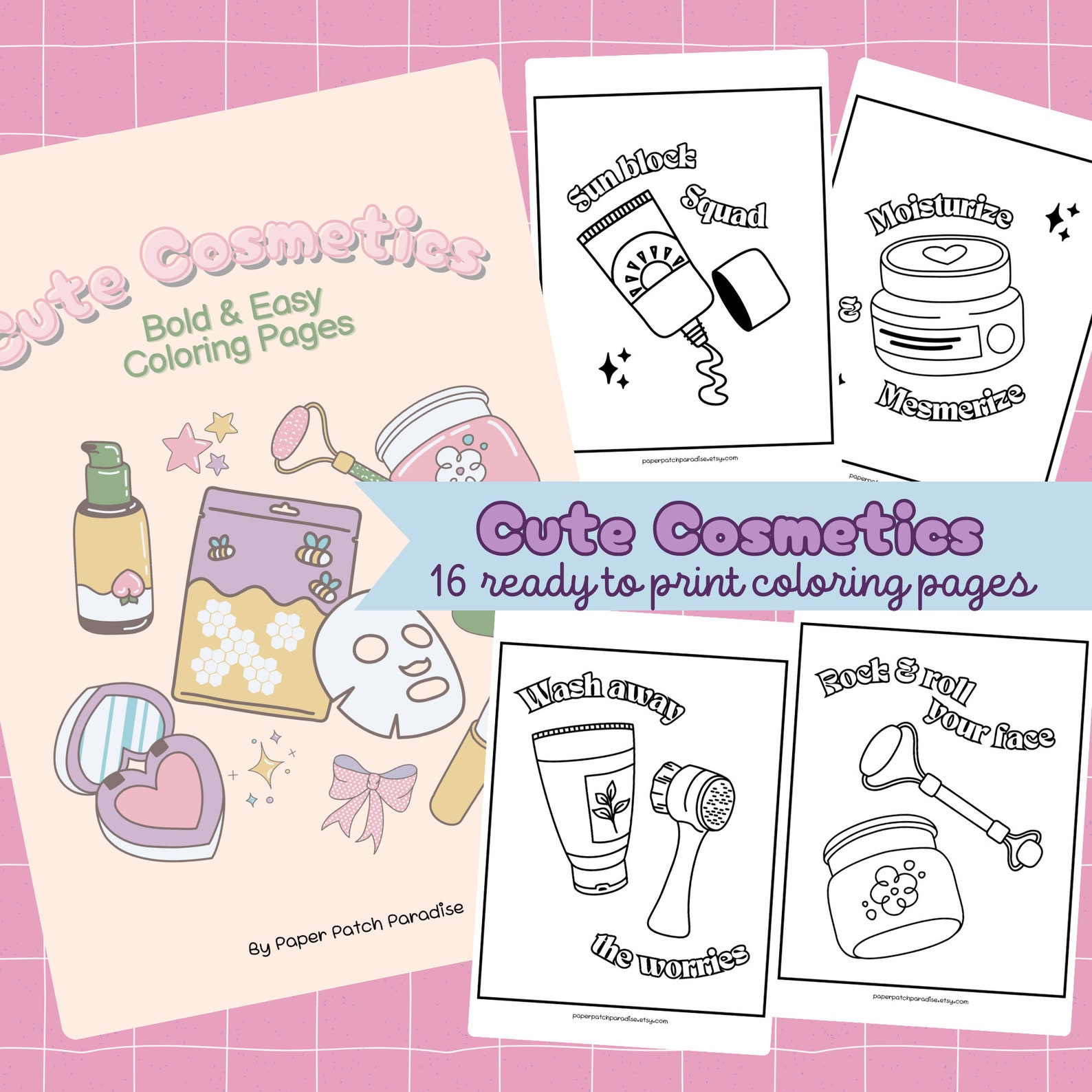 Bold and Easy Cosmetics Coloring Pages Printable Cute Make up Coloring ...