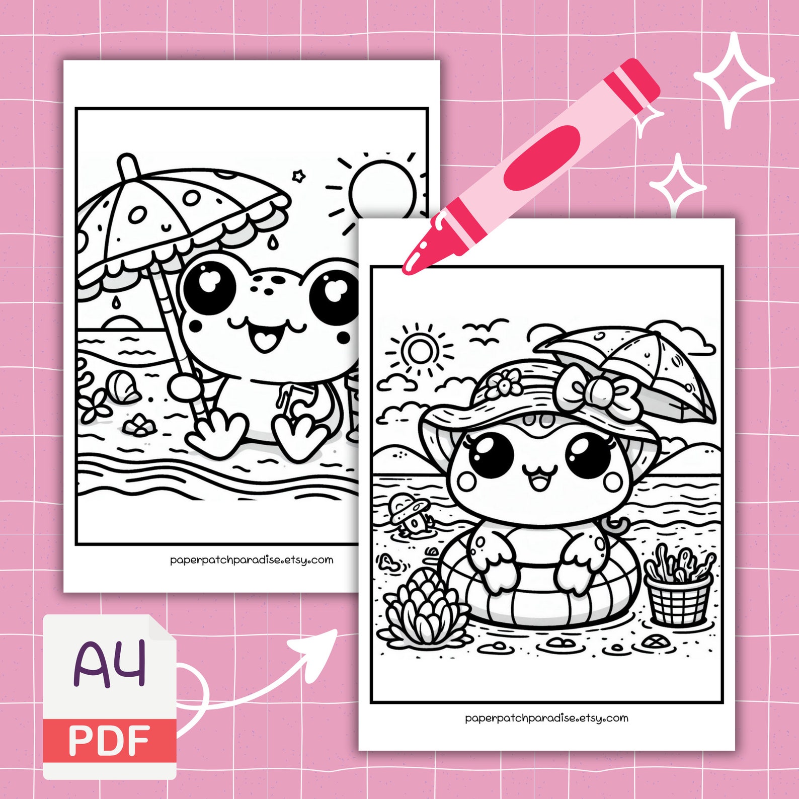 Kawaii Frog Coloring Pages Printable Cute Cozy Frog Toads Coloring ...
