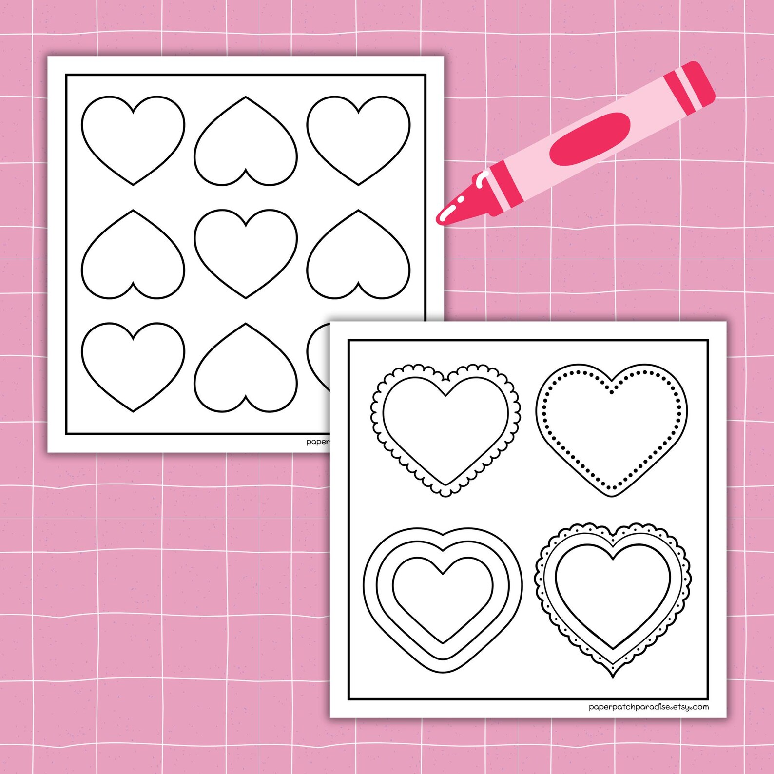Valentines Pattern Coloring Pages Printable Cute Heart Patterns ...