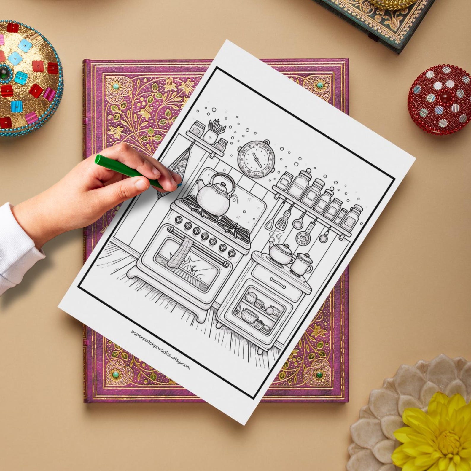 Cozy Kitchen Coloring Pages Printable Home Interior Coloring Sheets ...