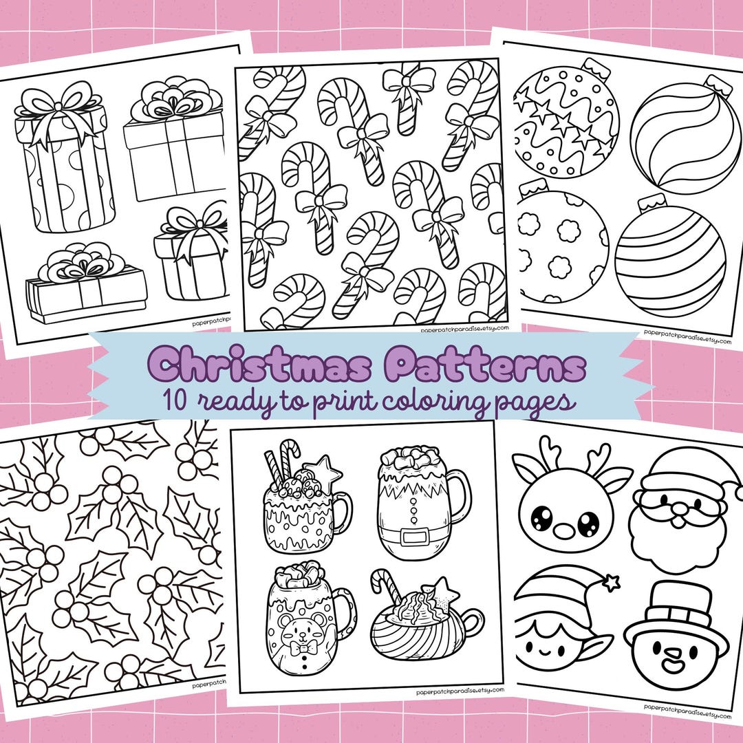 Christmas Patterns Coloring Pages Printable Bold Easy Coloring Sheets ...