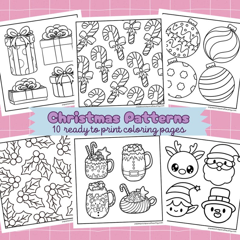 Christmas Patterns Coloring Pages Printable Bold Easy Coloring Sheets ...
