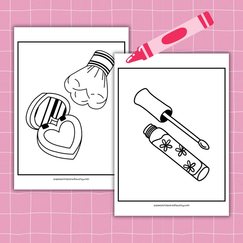 Bold and Easy Cosmetics Coloring Pages V2 Printable Cute Make up ...