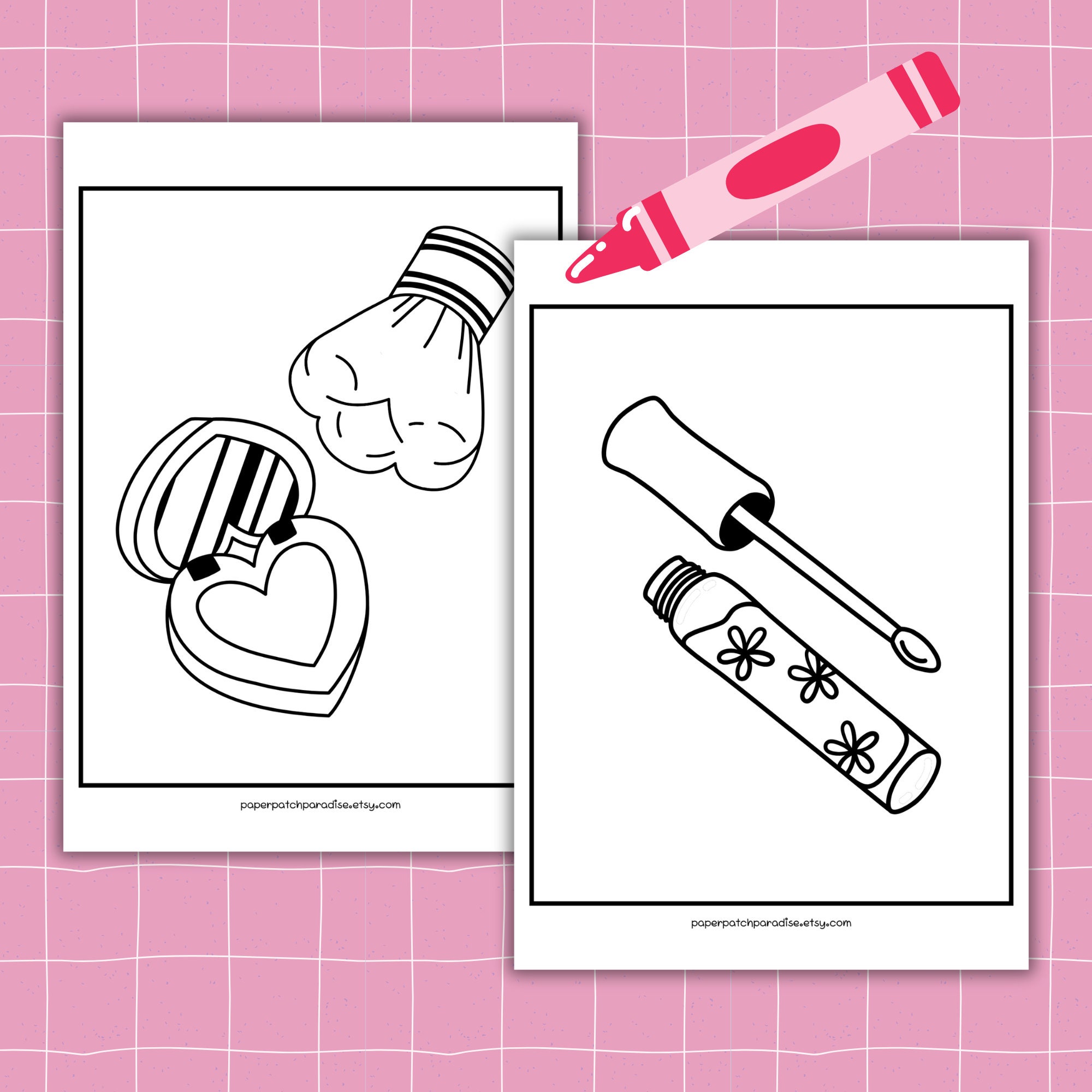 Bold and Easy Cosmetics Coloring Pages V2 Printable Cute Make up ...
