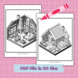 Tiny Cottages Coloring Pages Printable Cute Pocket House Coloring ...