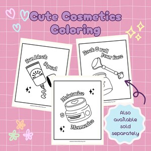 Bold and Easy Cosmetics Coloring Pages Printable Cute Make up Coloring ...
