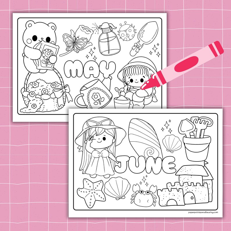 Monthly Coloring Pages Printable Cute 12 Months Coloring Sheet Kids ...