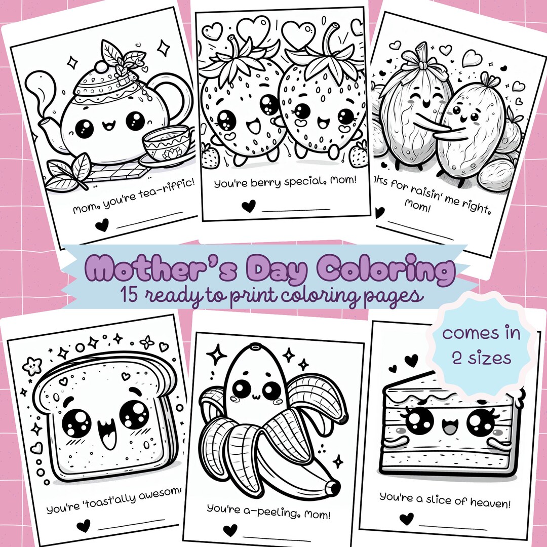 Mothers Day Coloring Card Printable Mothers Day Coloring Pages DIY Mom ...