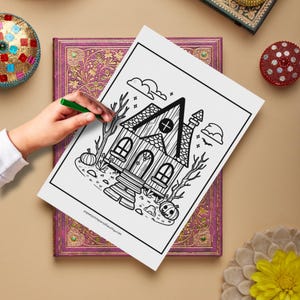 Cute Haunted House Coloring Pages Printable Spooky Ghost Coloring Book ...