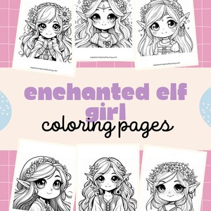 Enchanted Elf Coloring Pages Printable Kawaii Elf Girl Coloring Sheet ...