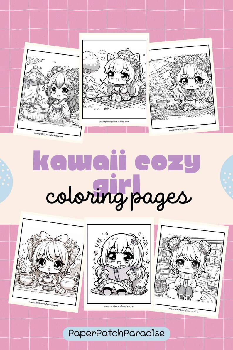 Kawaii Girl Coloring Pages Printable Cute Cozy Girl Coloring Sheets ...