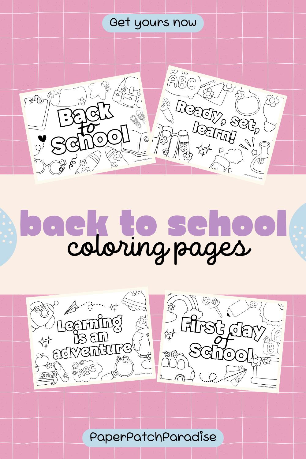 Back to School Coloring Pages Printable Welcome First Day of School ...