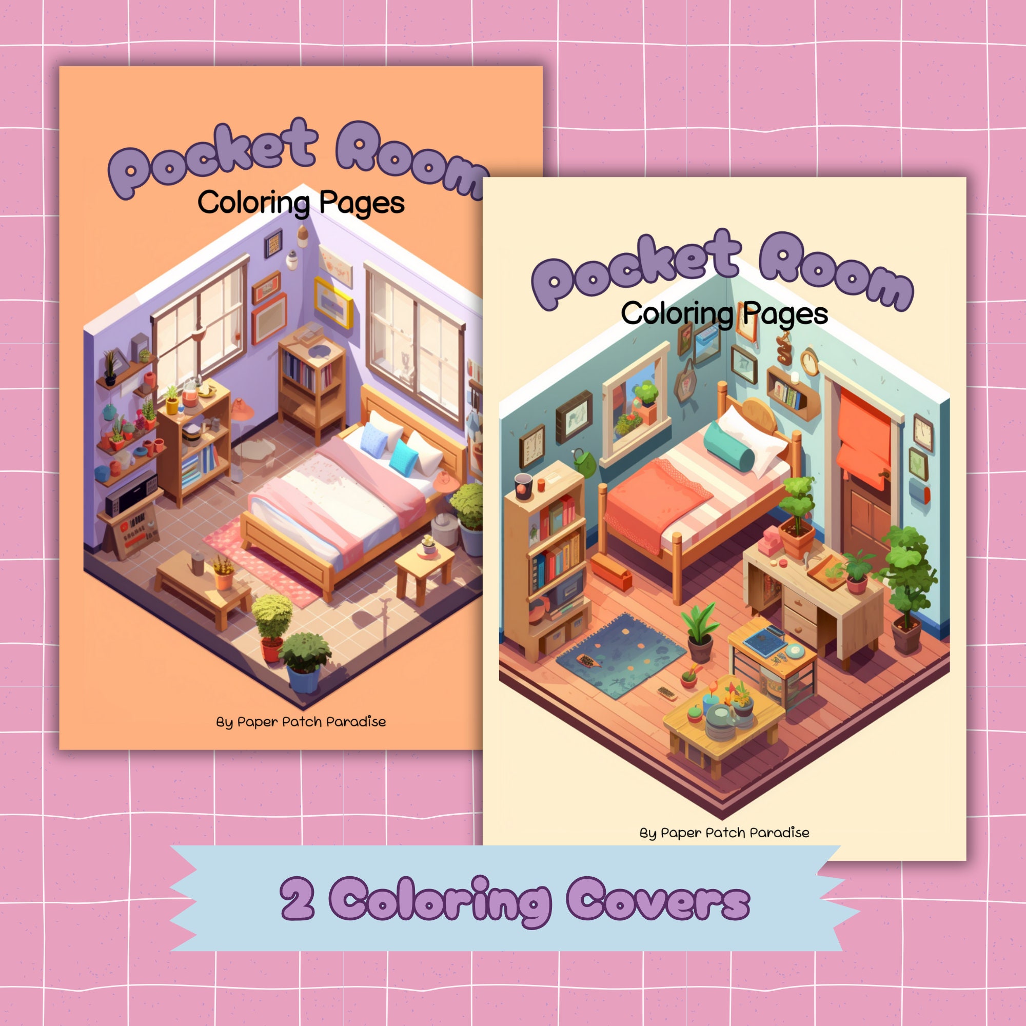 Pocket Room Coloring Pages Printable Isometric Tiny House Coloring ...