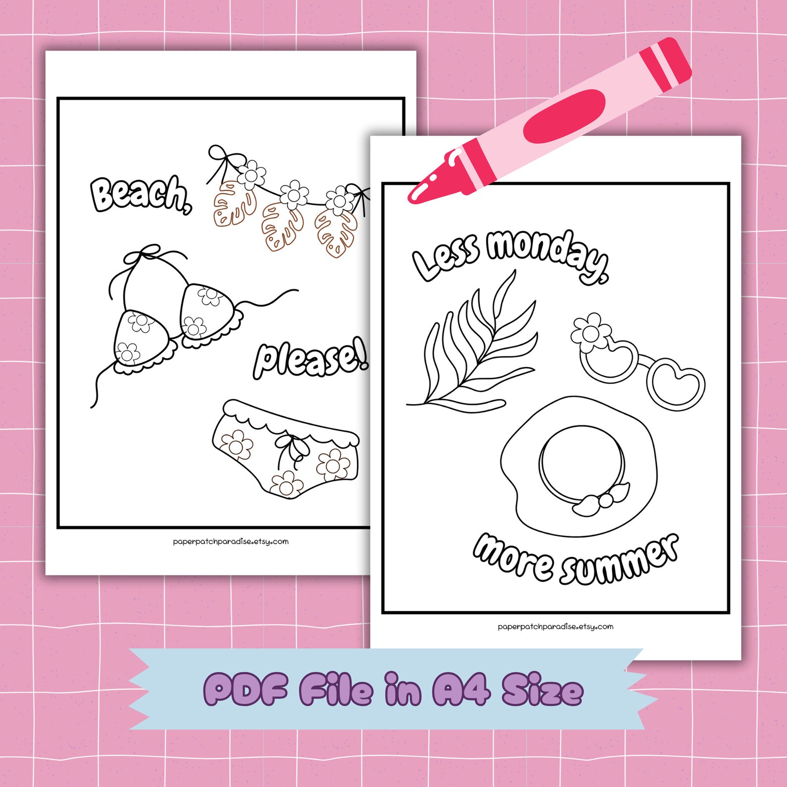 Bold and Easy Summer Coloring Pages Printable Cute Beach Coloring ...