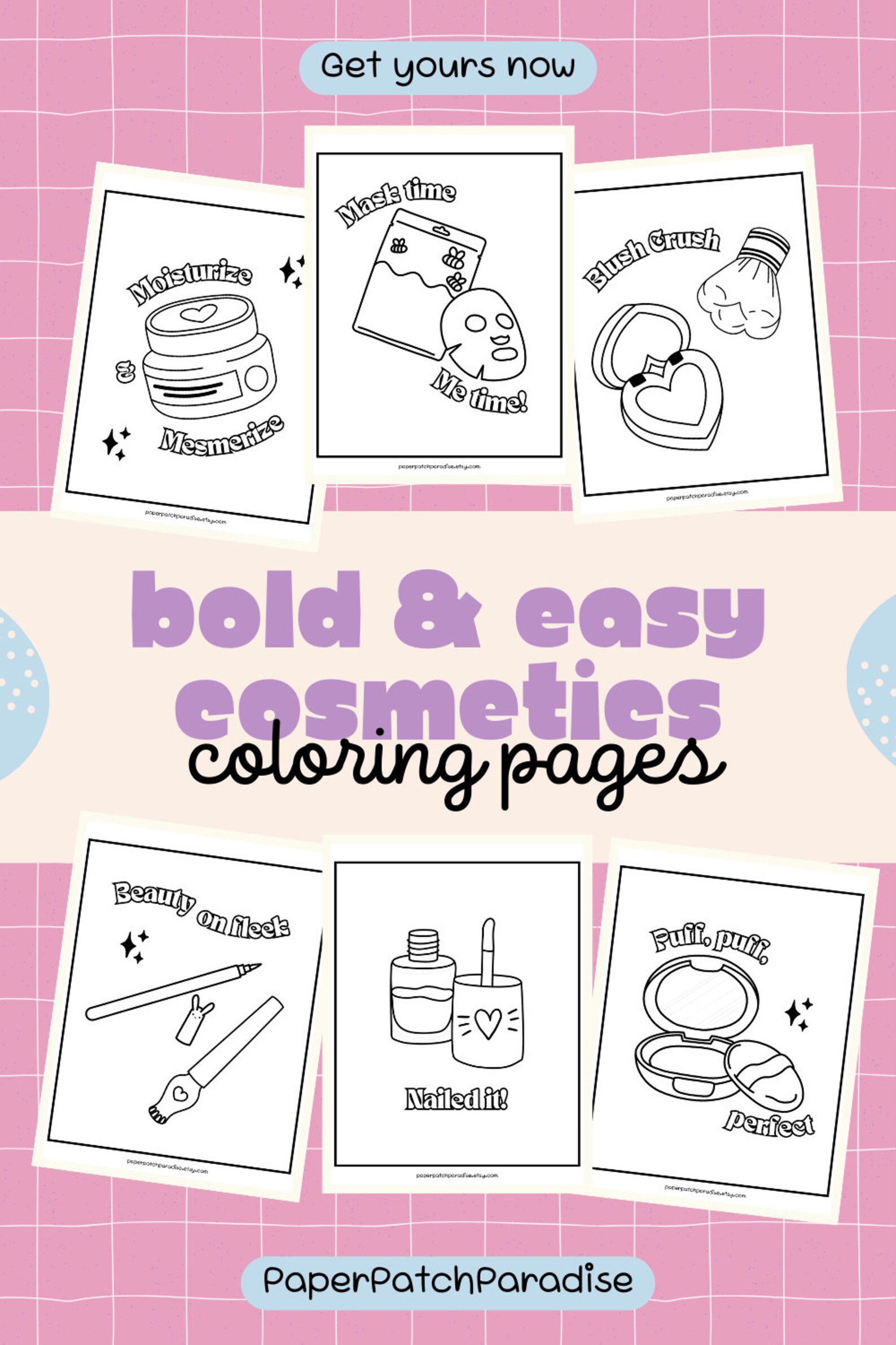 Bold and Easy Cosmetics Coloring Pages Printable Cute Make up Coloring ...
