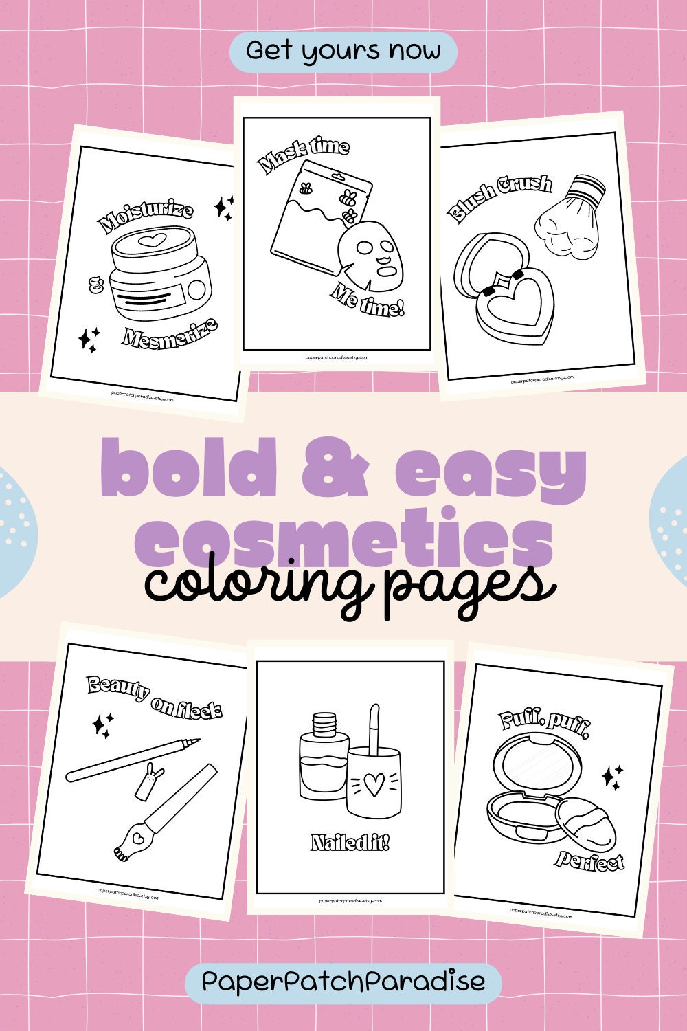 Bold and Easy Cosmetics Coloring Pages Printable Cute Make up Coloring ...