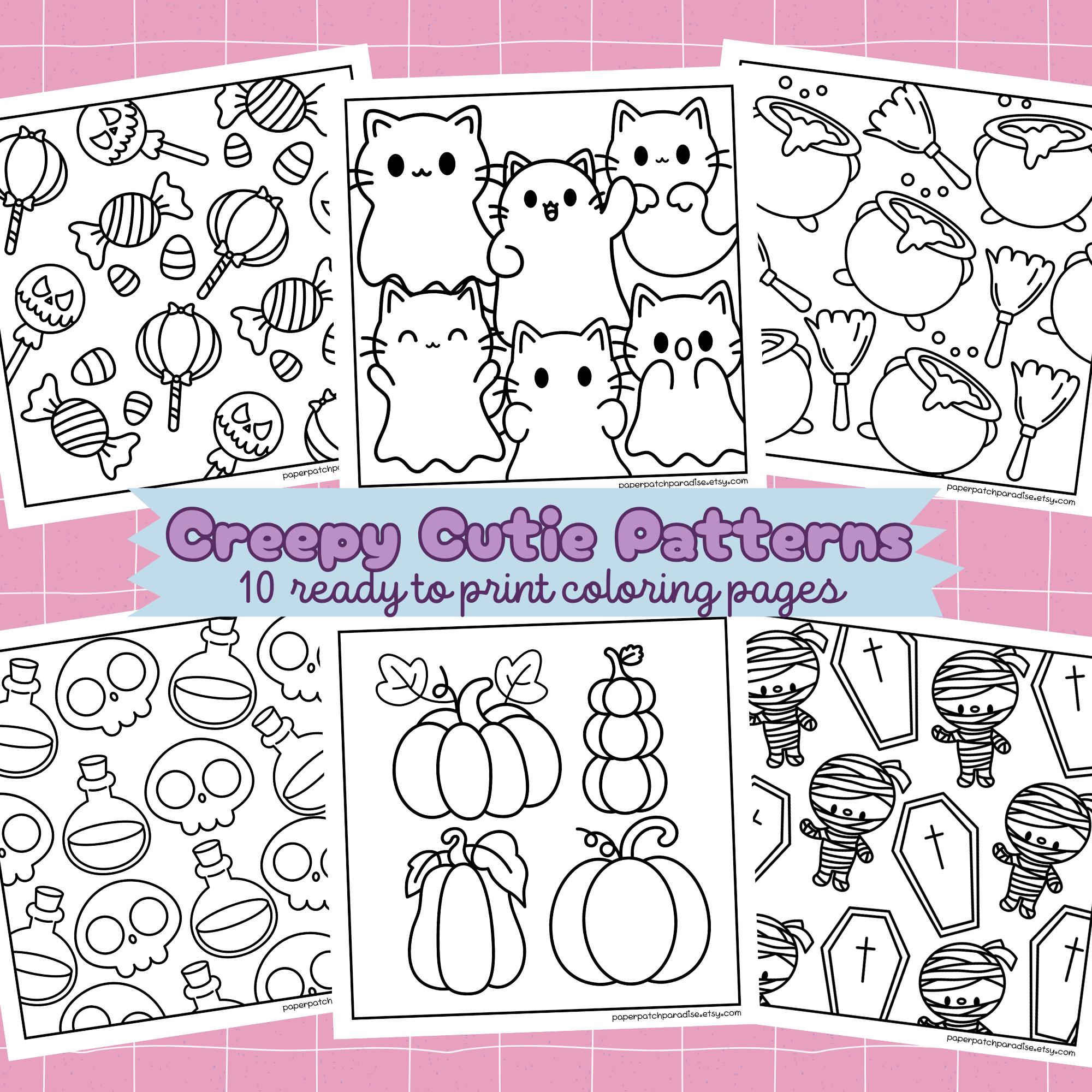 Creepy Cutie Pattern Coloring Pages Printable Halloween Coloring Sheet ...