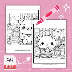 Kawaii Bear Coloring Pages Printable Cute Bear Coloring Sheets Animals ...