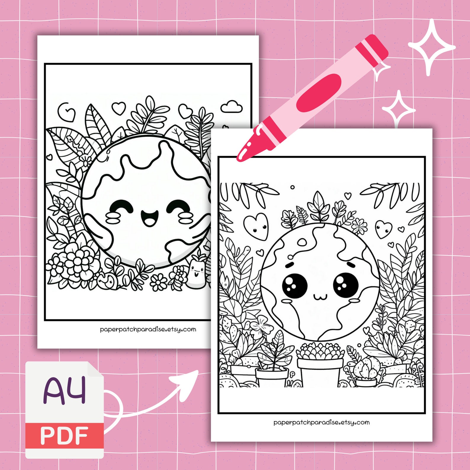 Earth Day Coloring Pages Printable Kawaii Earth Day Coloring Sheets ...