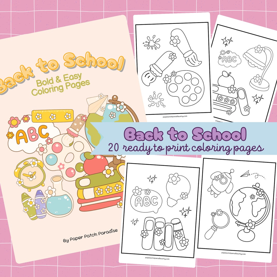 Back to School Coloring Pages Printable Bold and Easy Coloring Sheets ...