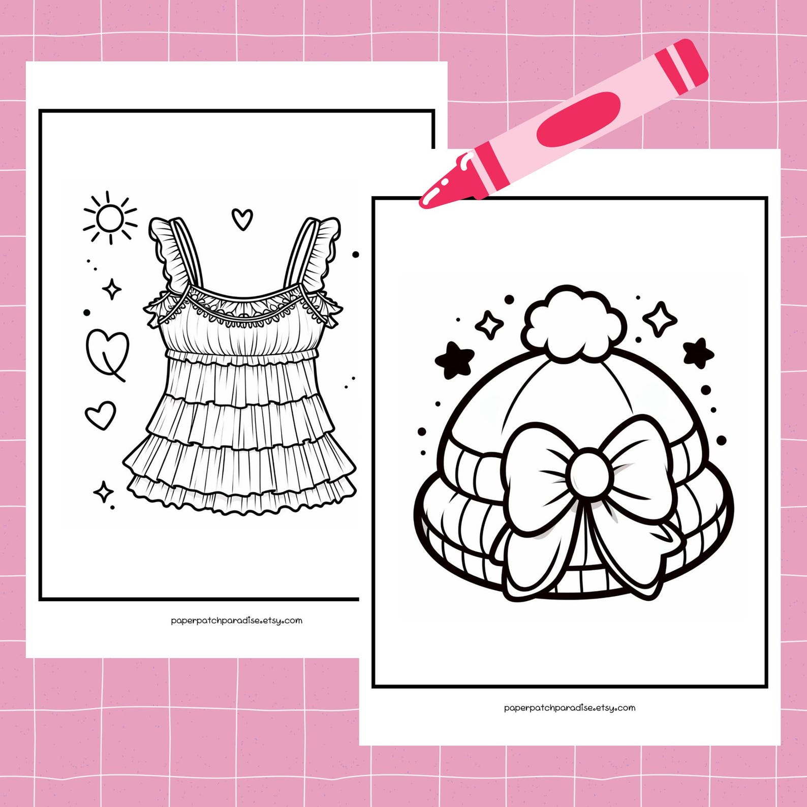 Cutie Fashion Coloring Pages Printable Coquette Girly Coloring Sheets ...