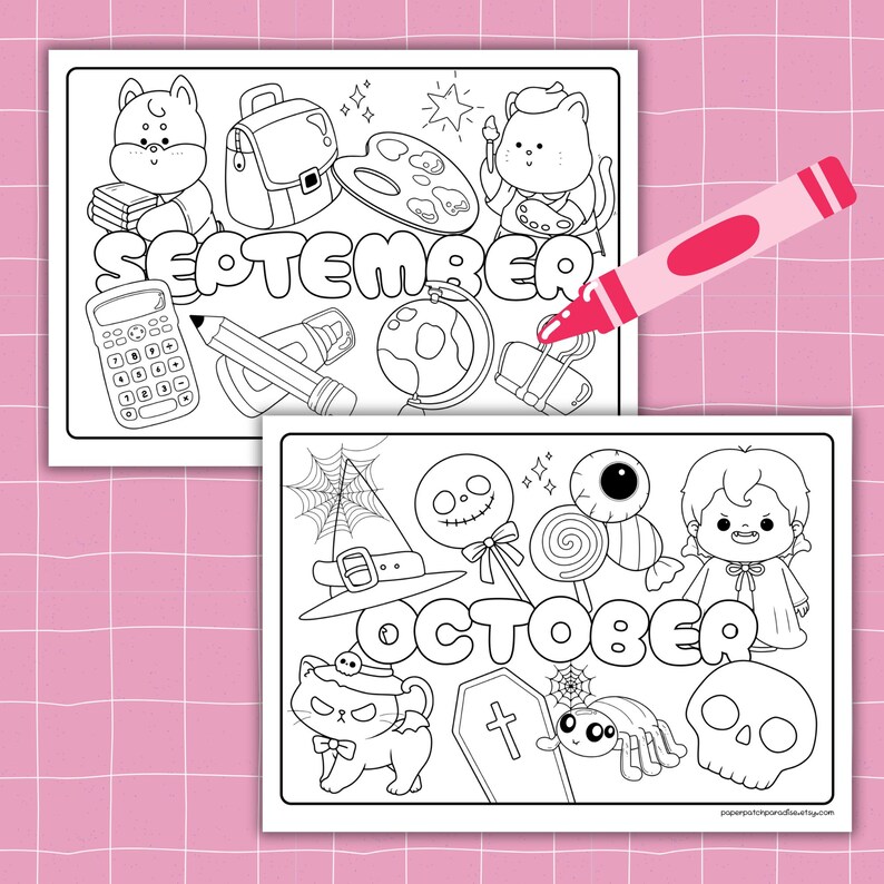 Monthly Coloring Pages Printable Cute 12 Months Coloring Sheet Kids ...