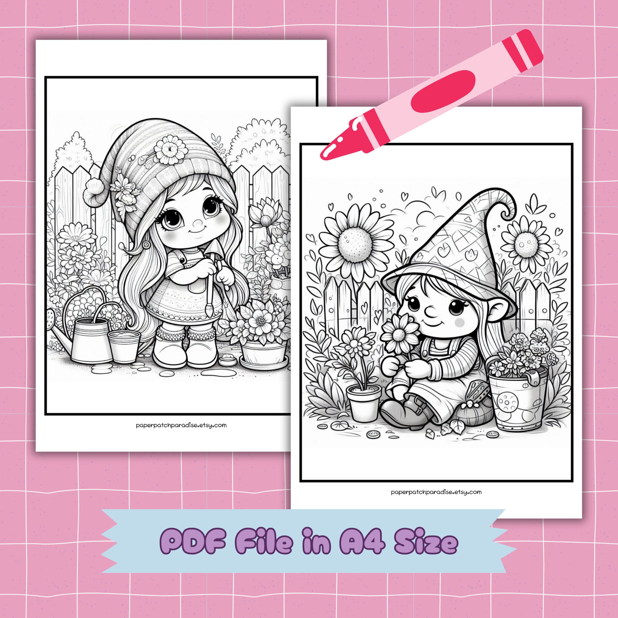 Garden Gnomes Coloring Pages Printable Enchanted Gnome Girl Coloring ...