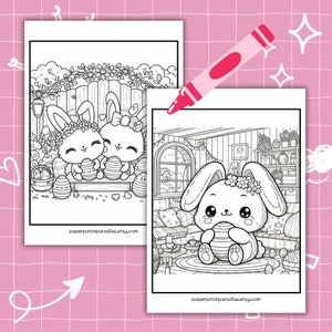 Kawaii Easter Coloring Pages Printable Easter Cute Bunny Coloring ...