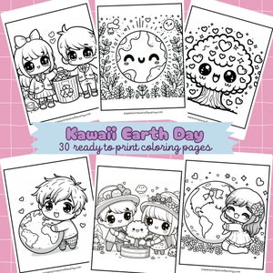 Earth Day Coloring Pages Printable Kawaii Earth Day Coloring Sheets ...
