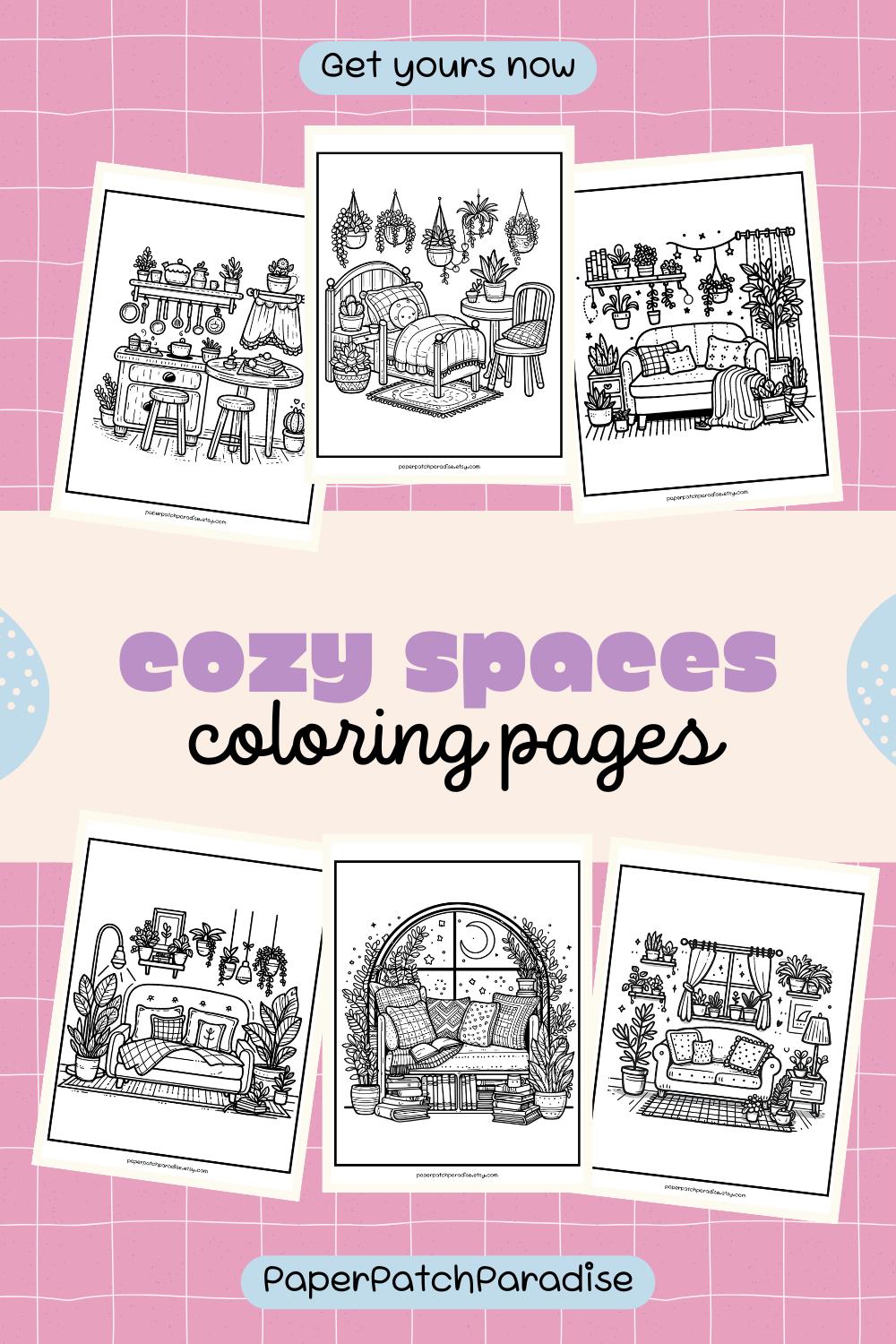 Cozy Spaces Coloring Pages Printable Home Interior Coloring Sheets Kids ...